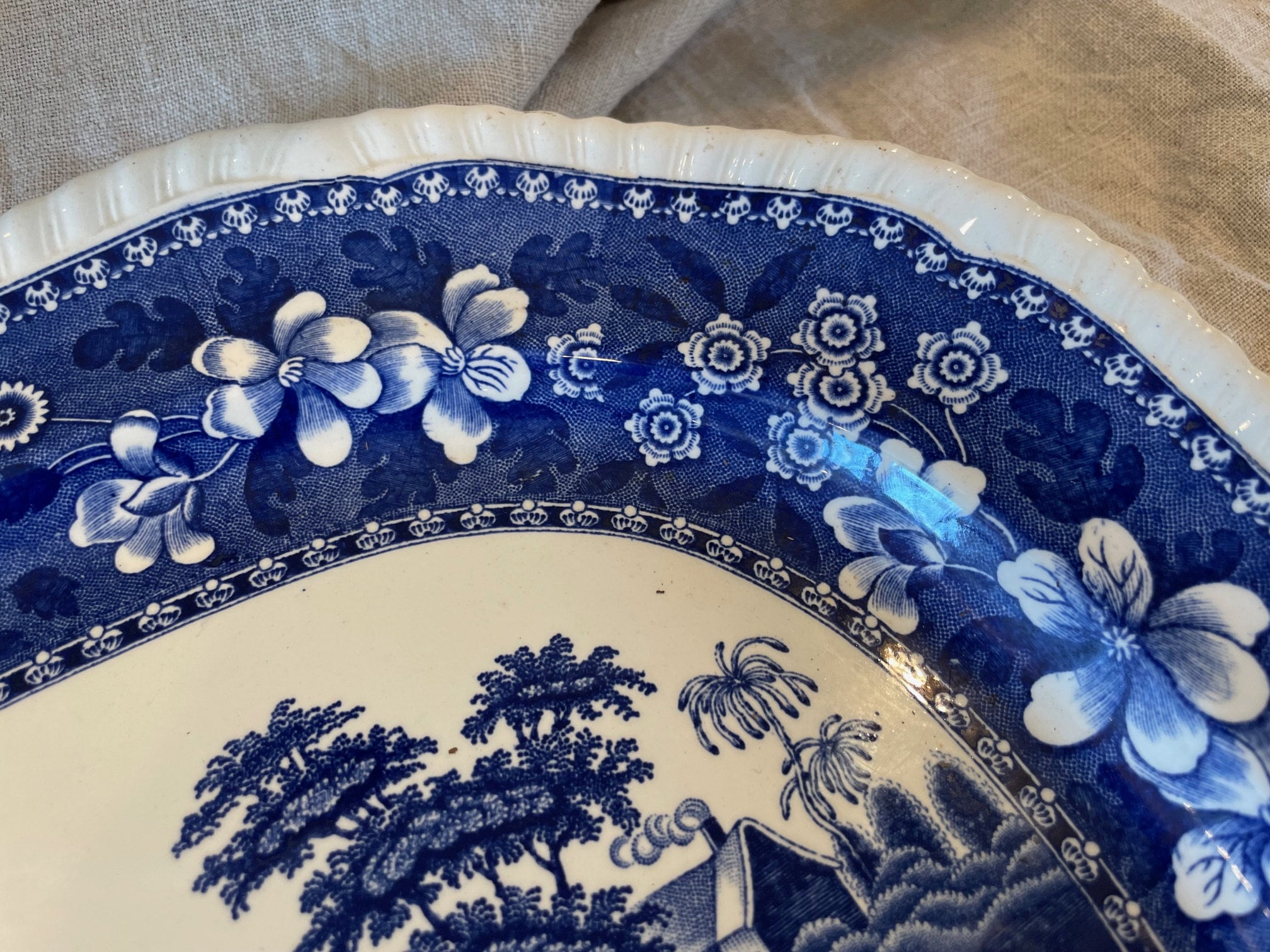 Antique / Vintage Copeland Spode's Tower Flow Blue & White Transferware ...