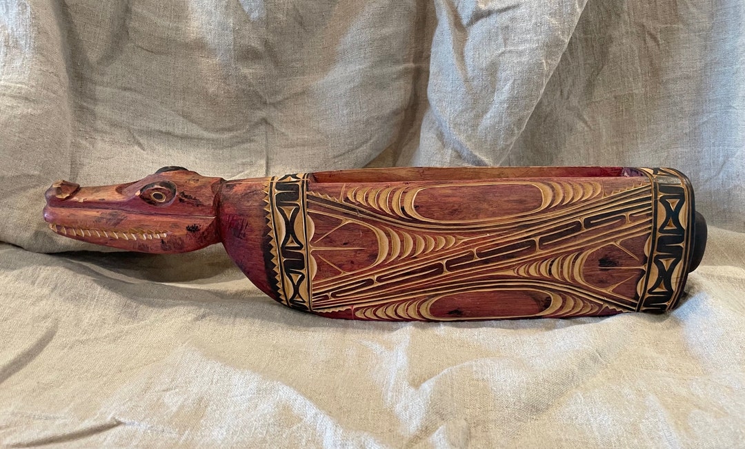 Vintage Carving of Aligator / Croc. About 16" - Etsy