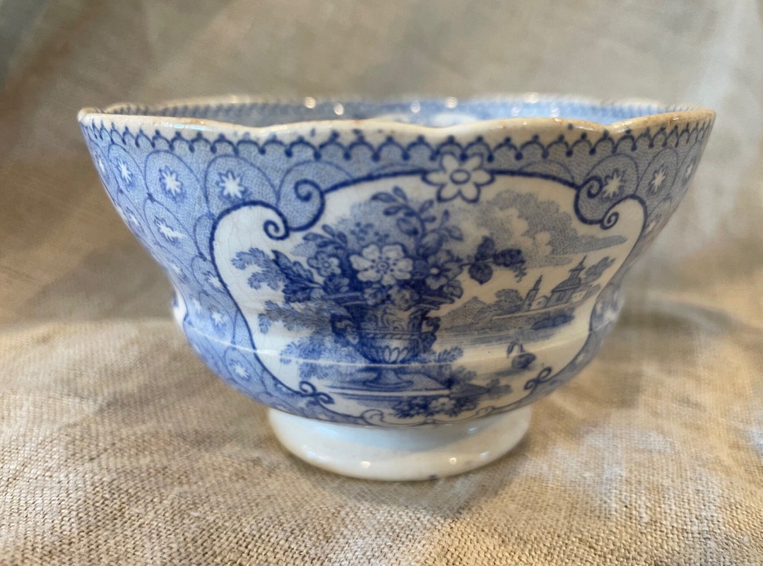 Early 1800's Antique Flow Blue Transferware Tea Cup - Etsy