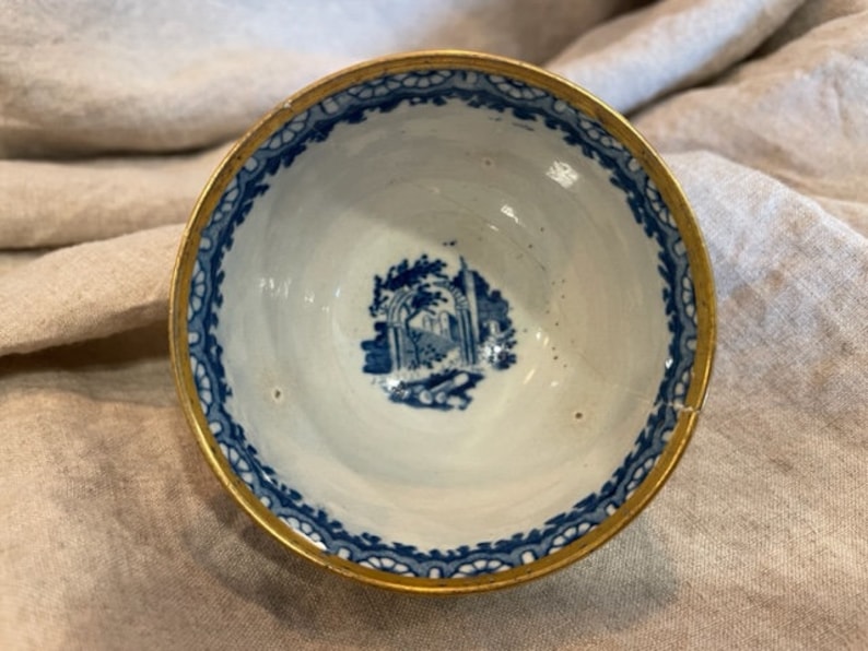 Antique Flow Blue Transferware Pearlware Cup and Bowl saucer - Etsy