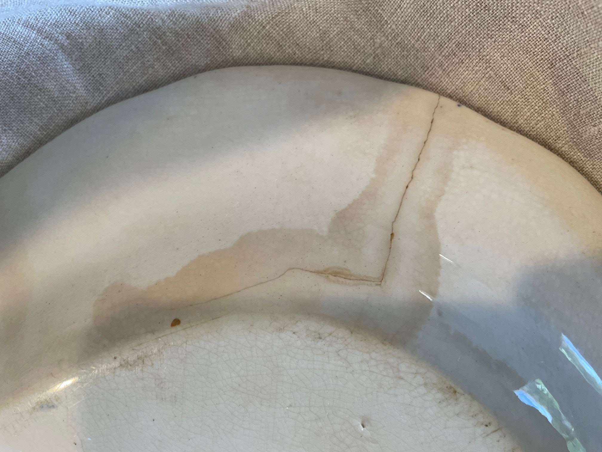 Large Antique Blue & White Willow Pattern Transferware / Transfer Ware ...