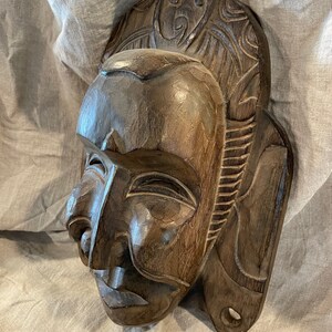 Vintage Carved Wooden Mask Apx. 14" Tall - Etsy