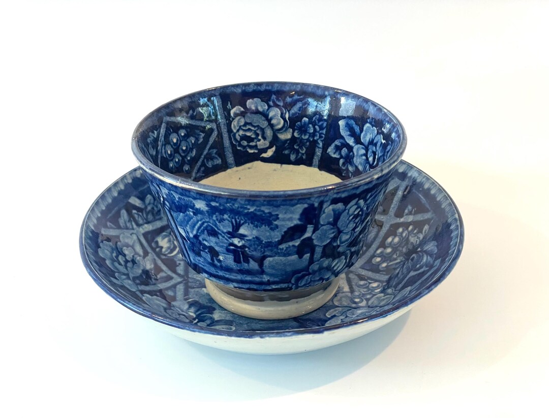 RARE FIND Antique Tams & Co. American Historical Flow Blue Transferware ...