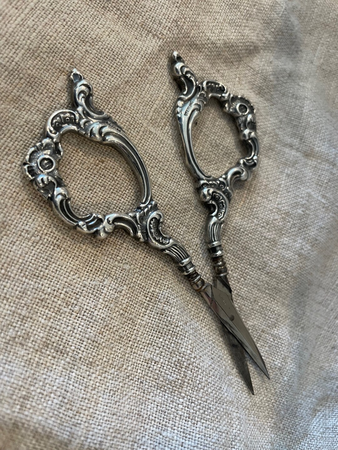 Antique Victorian Era Sterling Silver Sewing Scissors - Etsy