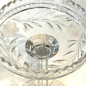Antique / Vintage American Lead Crystal Brilliant Cut Compote Dish C ...