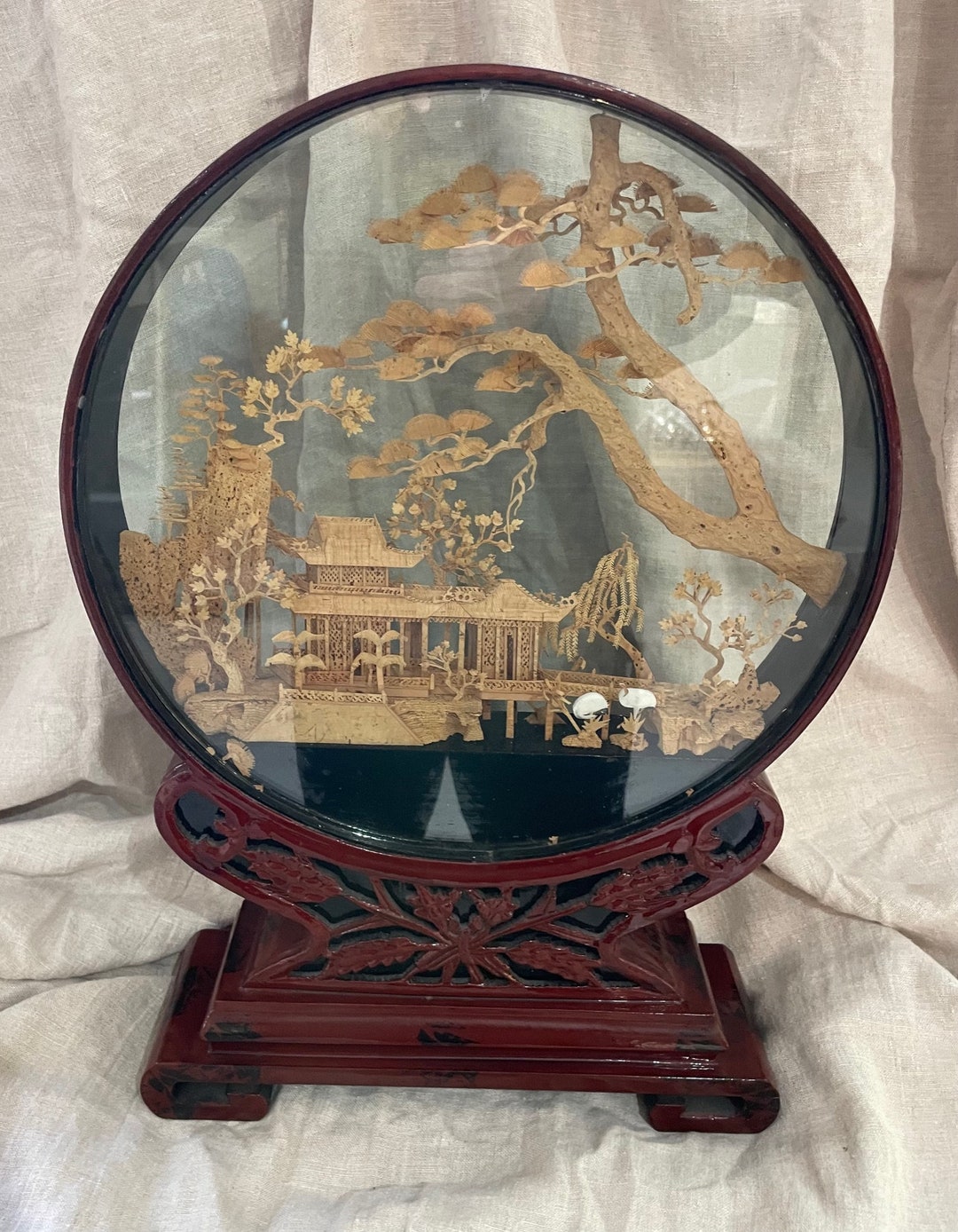 Large Vintage Asian / Chinese Cork Carving - Etsy