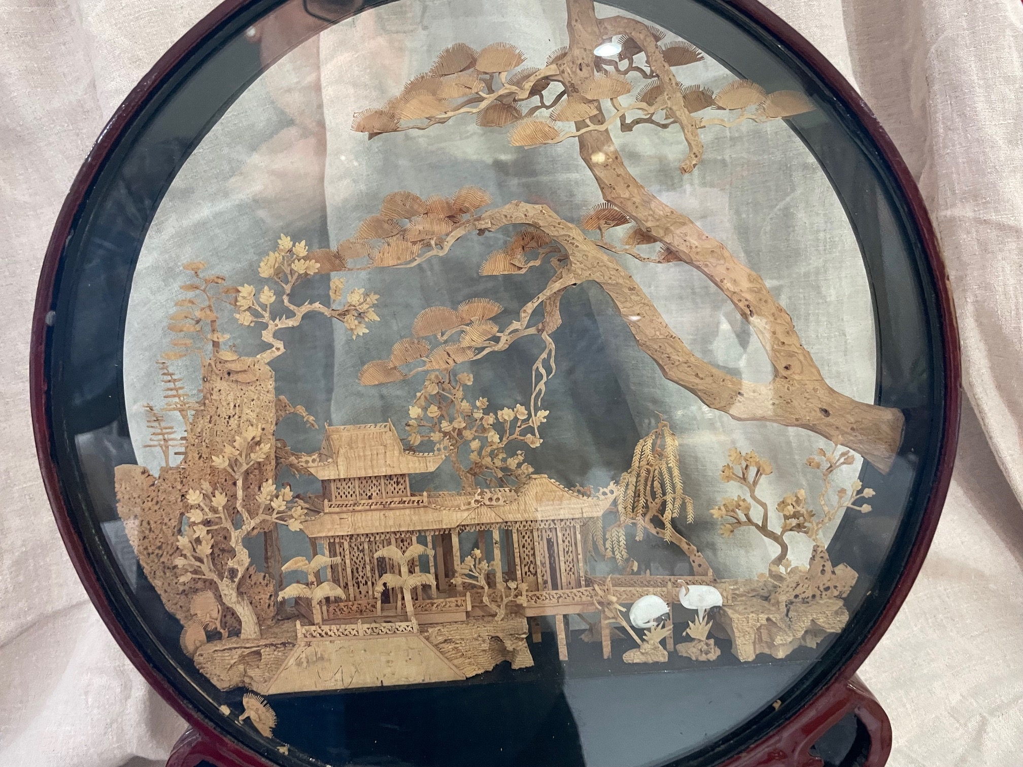 Large Vintage Asian / Chinese Cork Carving - Etsy