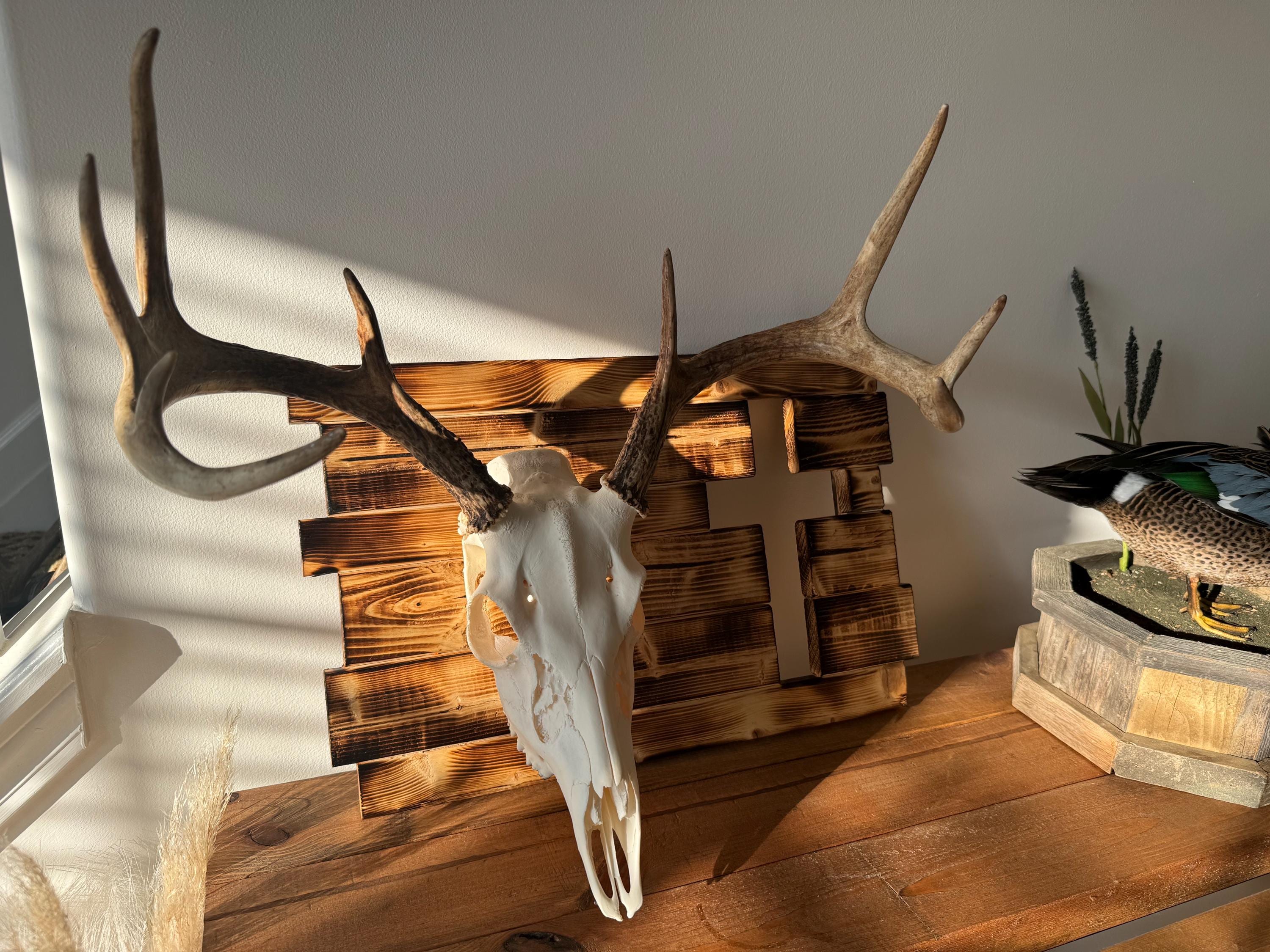 Rustic European Mount Wall Plaque With Cross - Torched Wood and ...