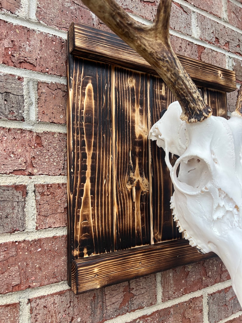 Rustic European Mount Wall Plaque - Torched Wood - Etsy