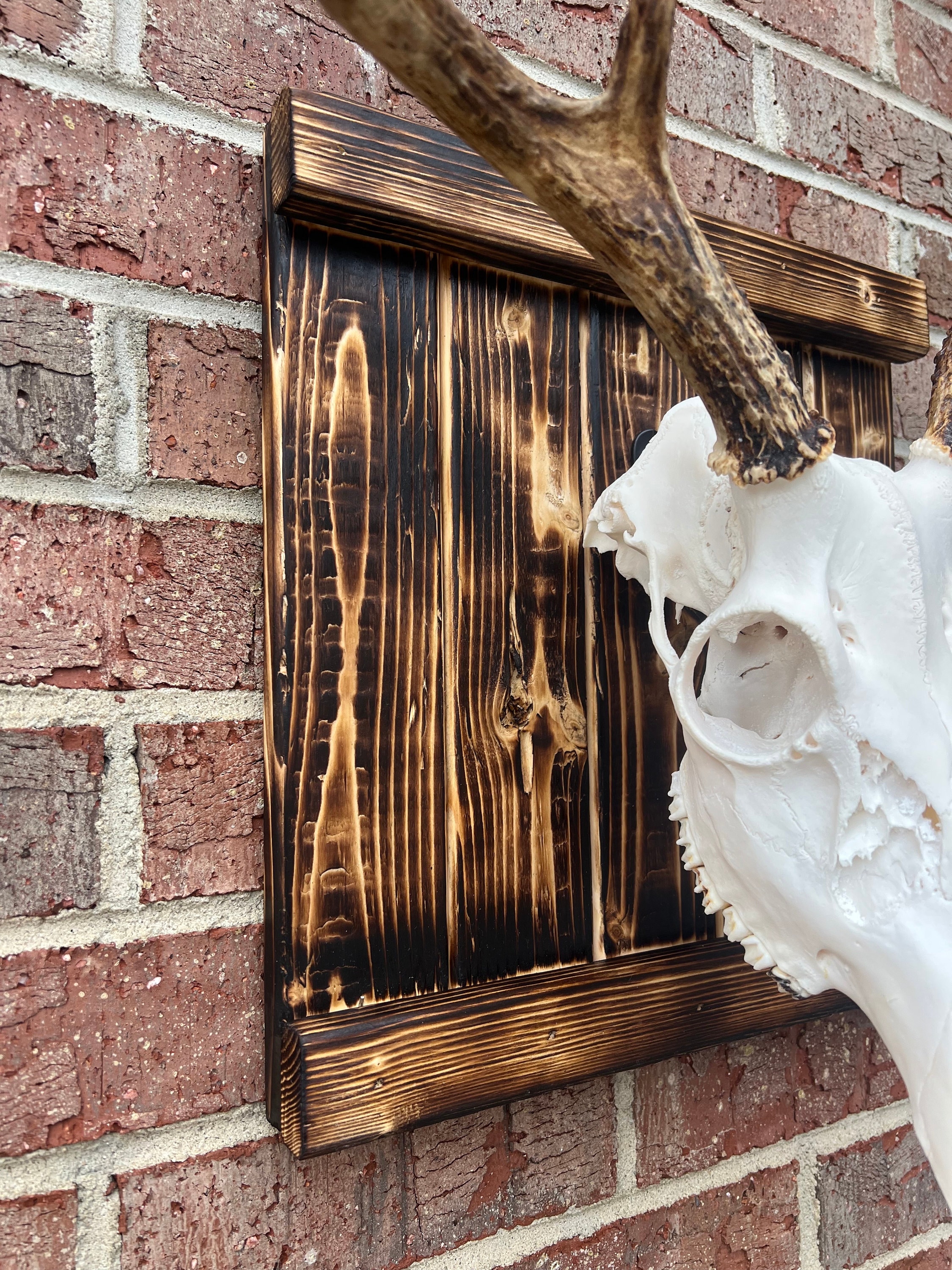 Rustic European Mount Wall Plaque - Torched Wood - Etsy