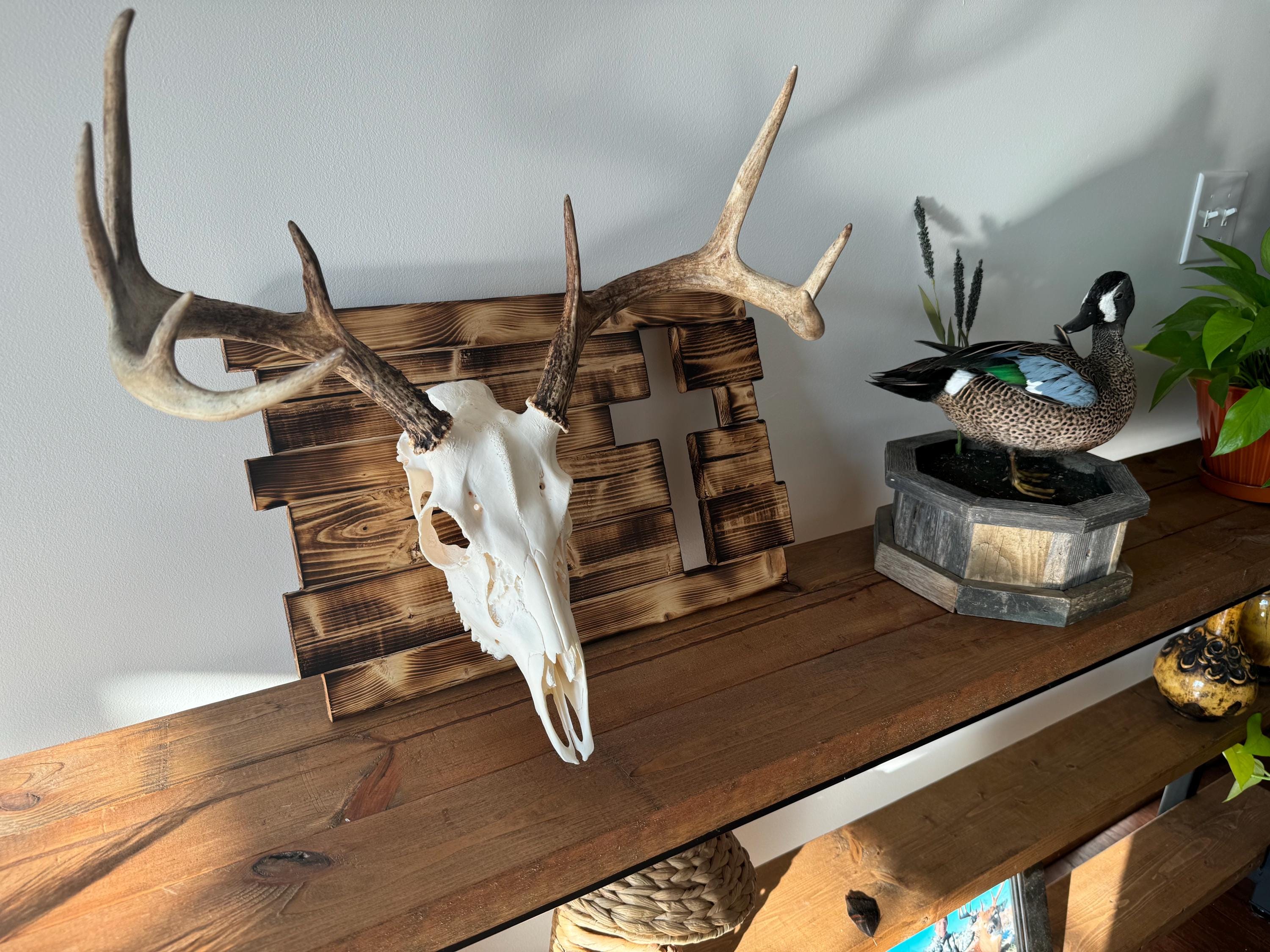 Rustic European Mount Wall Plaque With Cross - Torched Wood and ...