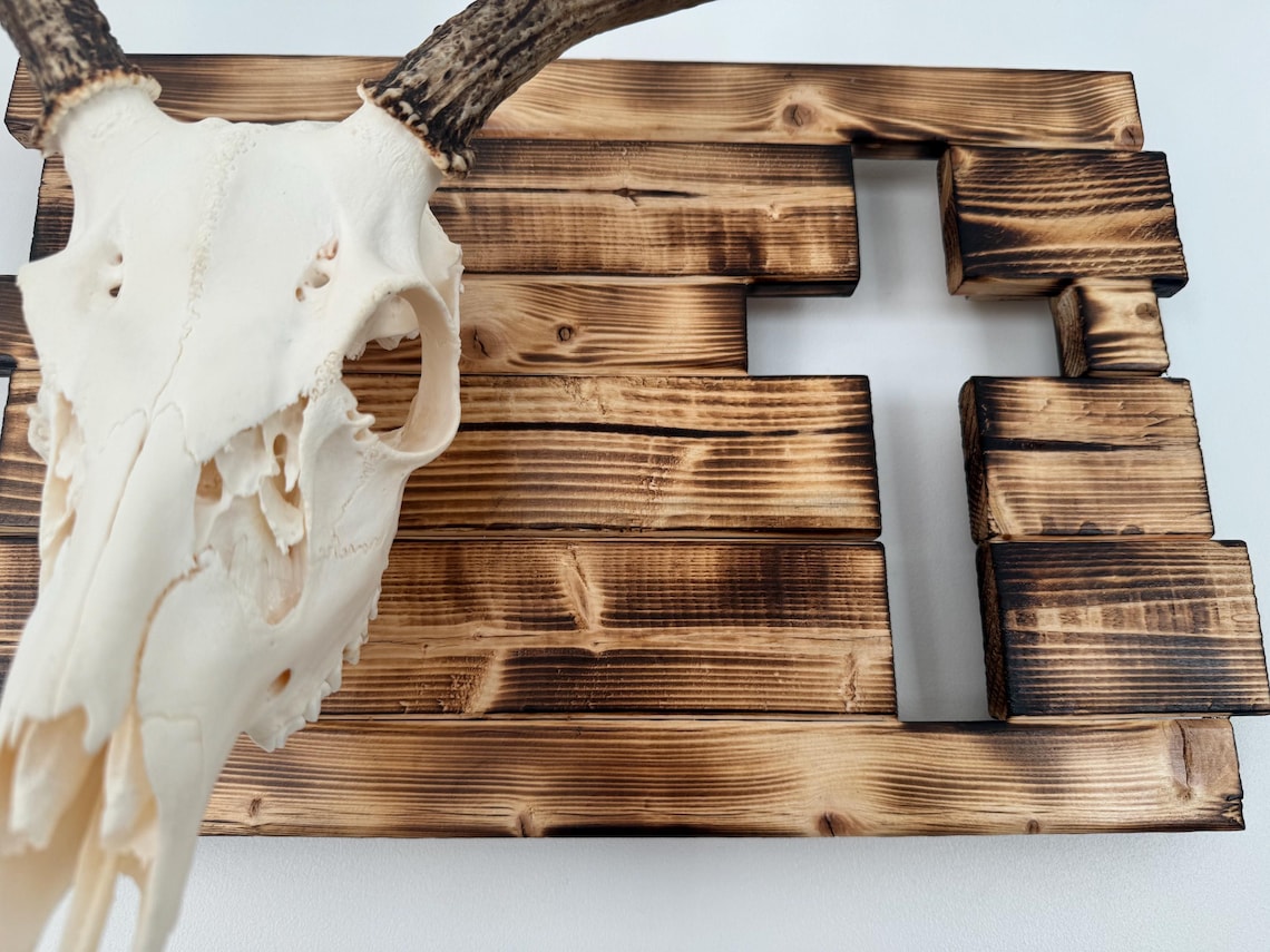 Rustic European Mount Wall Plaque With Cross - Torched Wood and ...