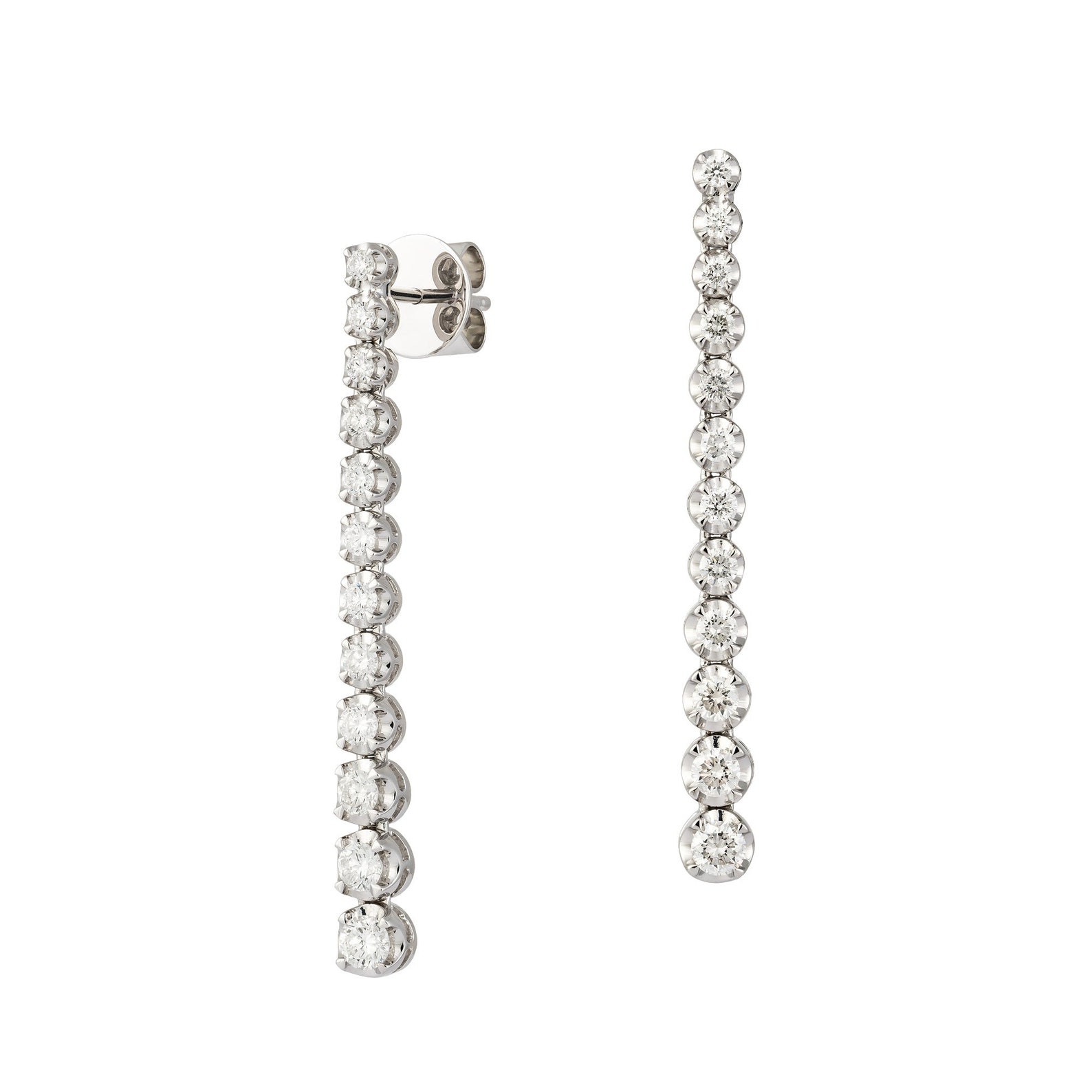 Diamond Line Drop Earrings - Etsy