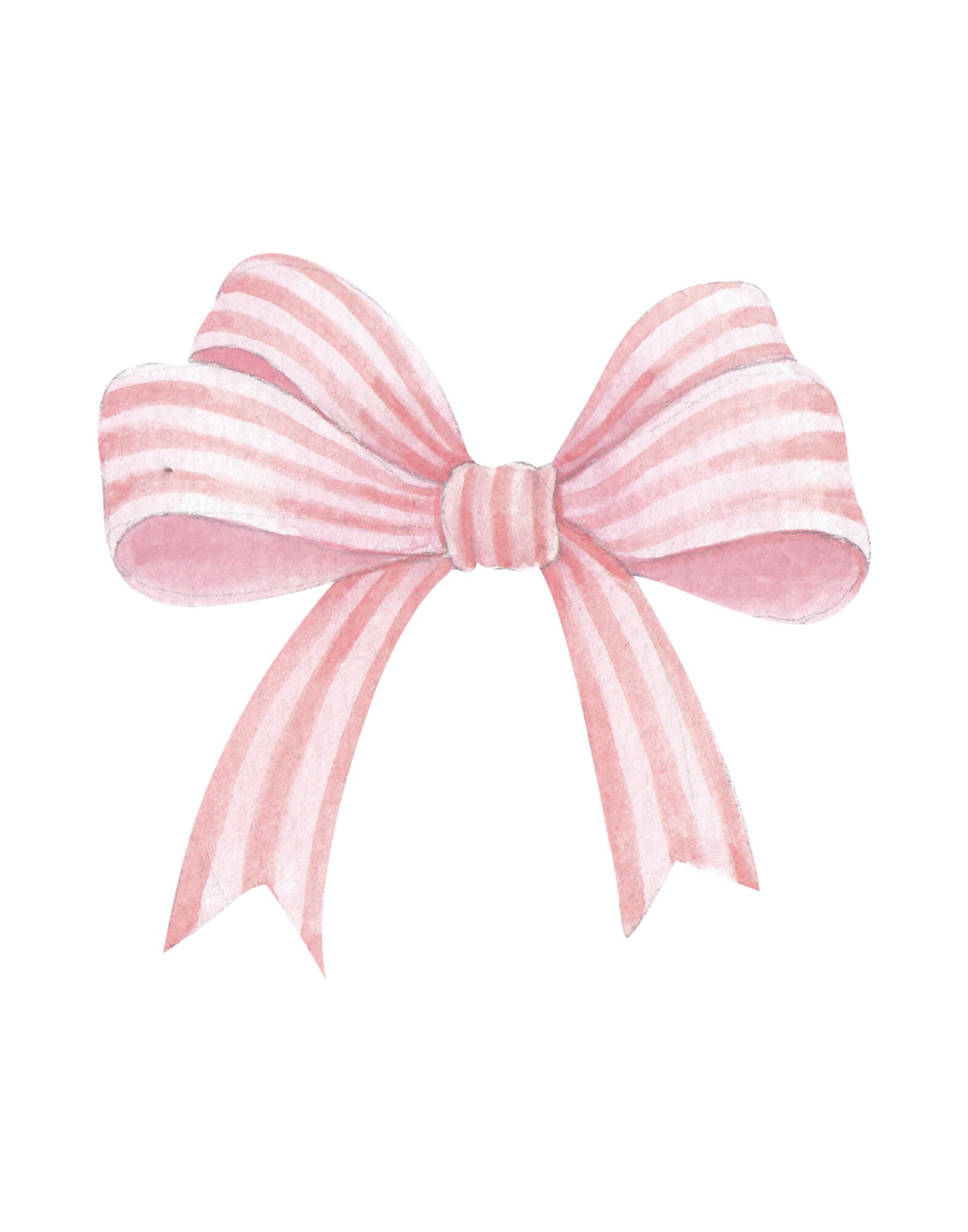 Pink and White Stripped Bow - Etsy