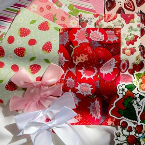 Strawberry Scrapbook Kit, Stationary Gift for Scrapbooking and Junk ...