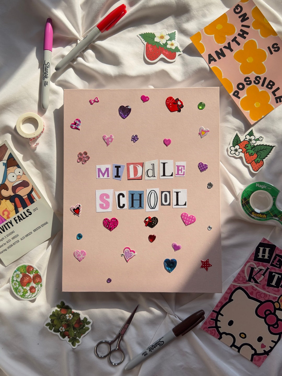 Middle School Scrapbook, School Memory Book, 110 Sheets, 11 X 8.5 ...