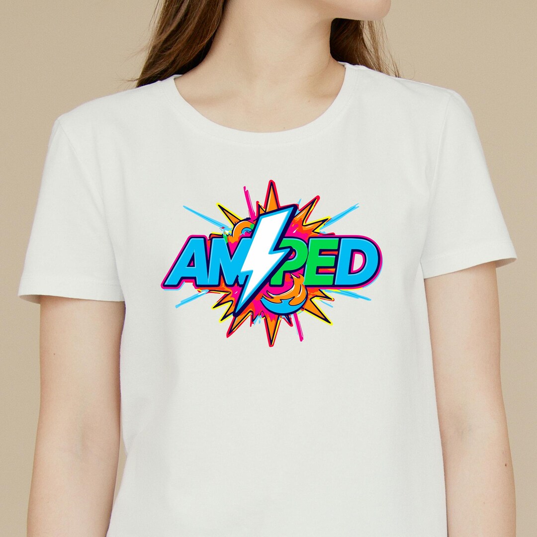 Amped Lightning Bolt T-shirt, Energy Tee, Bold Graphic Shirt, Vibrant ...