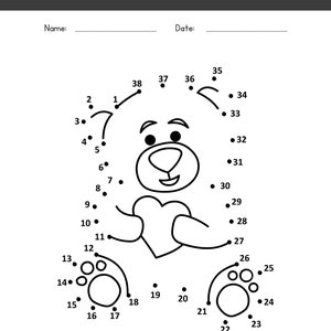 Animals Numbers Dot to Dot - Etsy UK