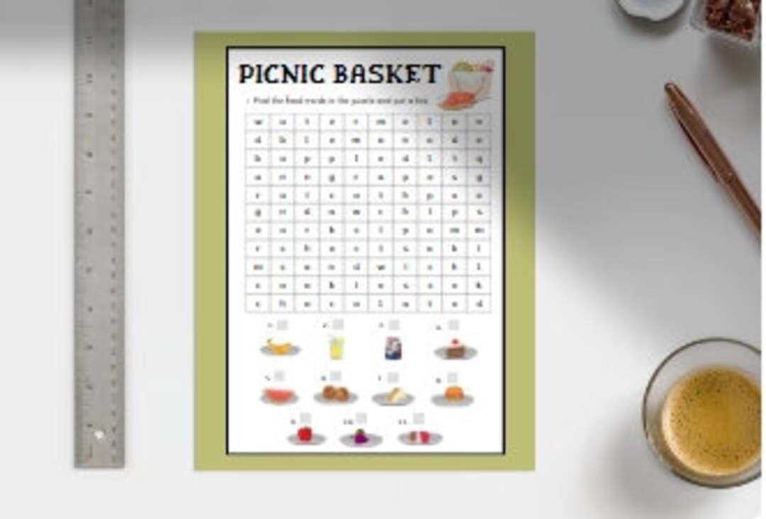 Food Puzzle Worksheet for Kids - Etsy