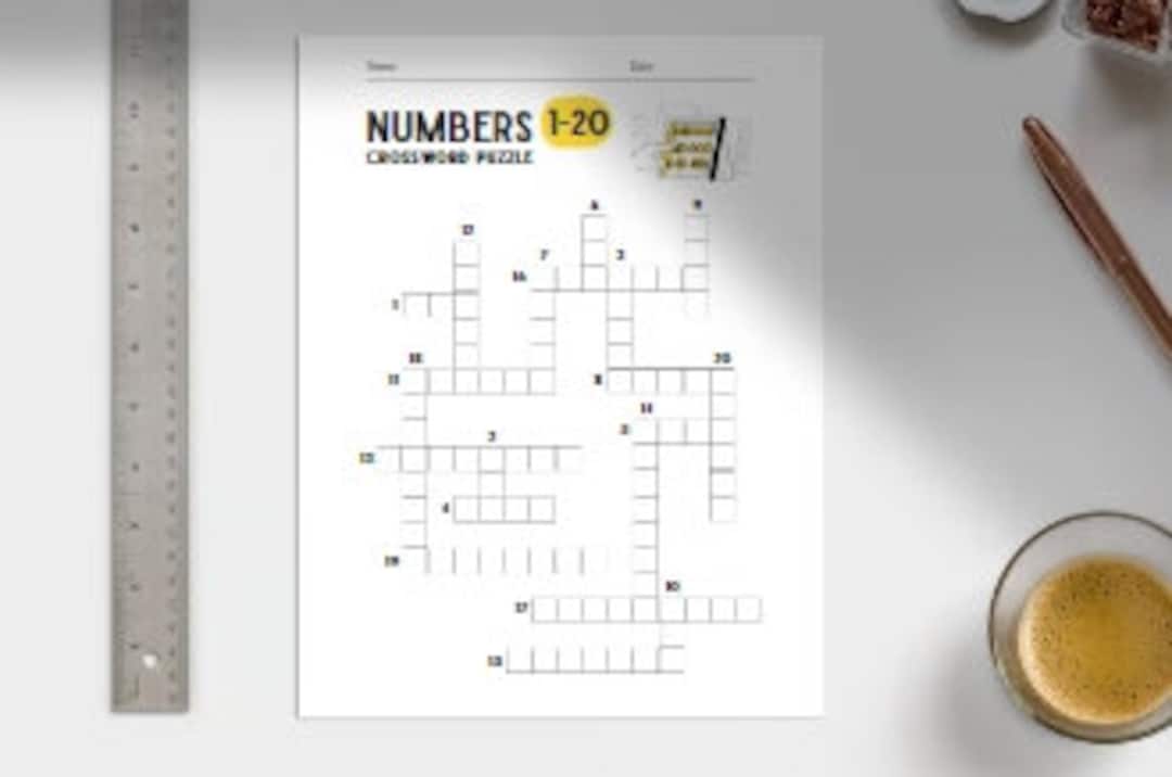 Numbers (1-20) Crossword Puzzle - Etsy