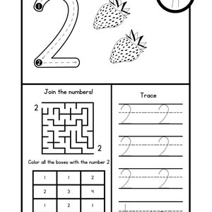 Numbers Activity Book for Kids - Etsy