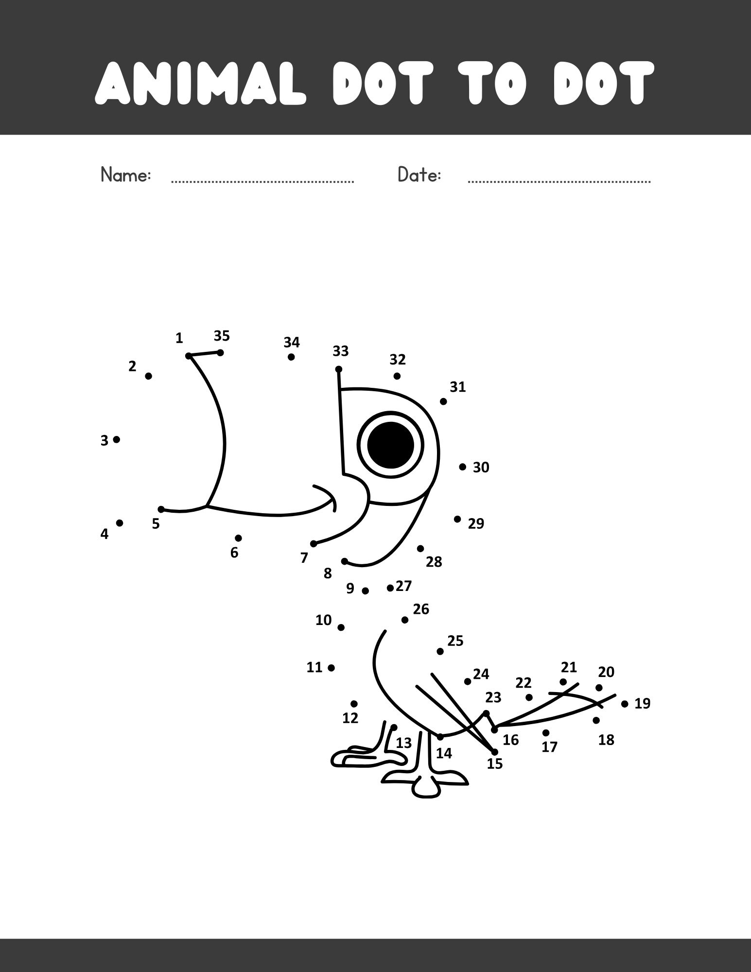 Animals Numbers Dot to Dot - Etsy UK
