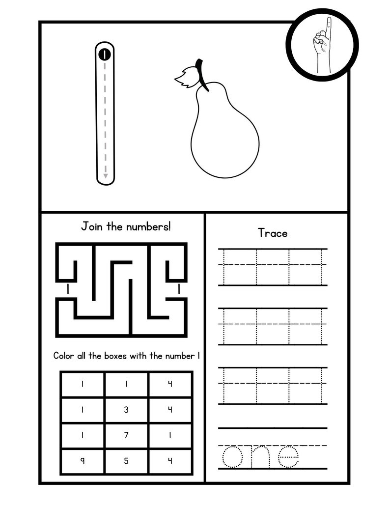 Numbers Activity Book for Kids - Etsy