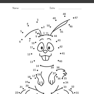 Animals Numbers Dot to Dot - Etsy UK