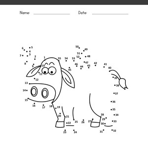Animals Numbers Dot to Dot - Etsy UK