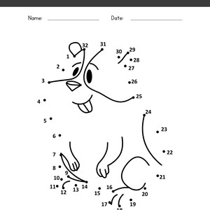 Animals Numbers Dot to Dot - Etsy UK