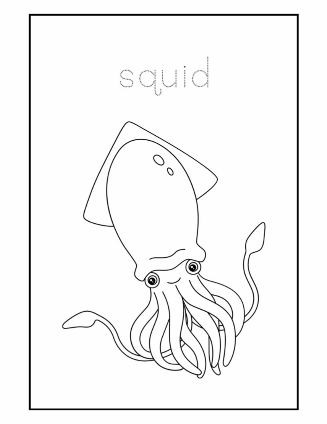 Ocean Life Coloring Book for Kids - Etsy