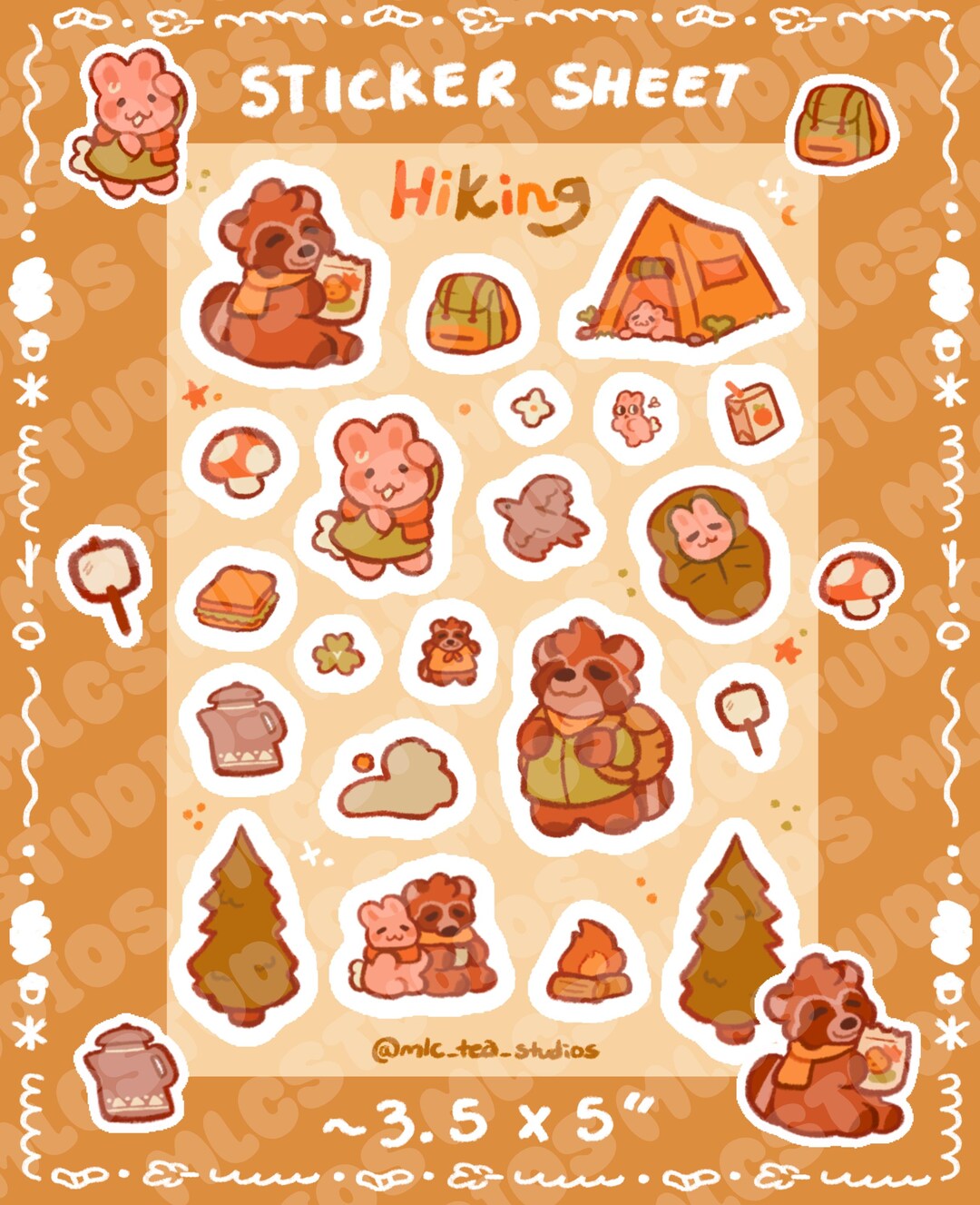 Kawaii Hiking Sticker Sheet, Camping Outdoors, Planner Stickers - Etsy