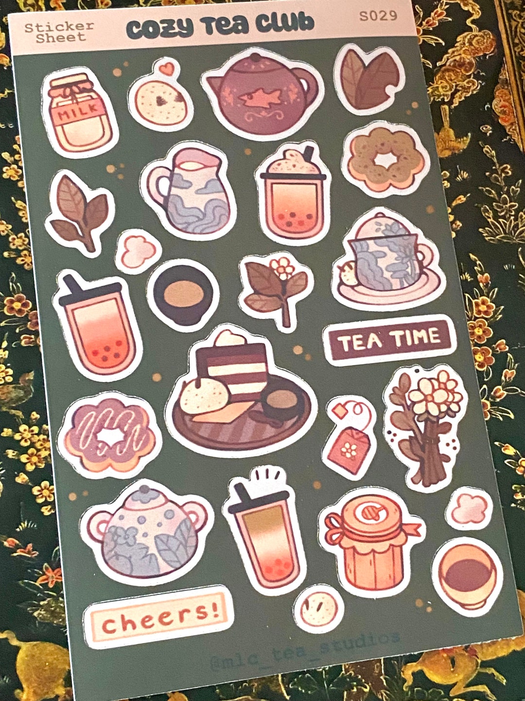 Cozy Tea Sticker Sheet, Cute Kawaii Stationary, Planner Journal, Boba ...