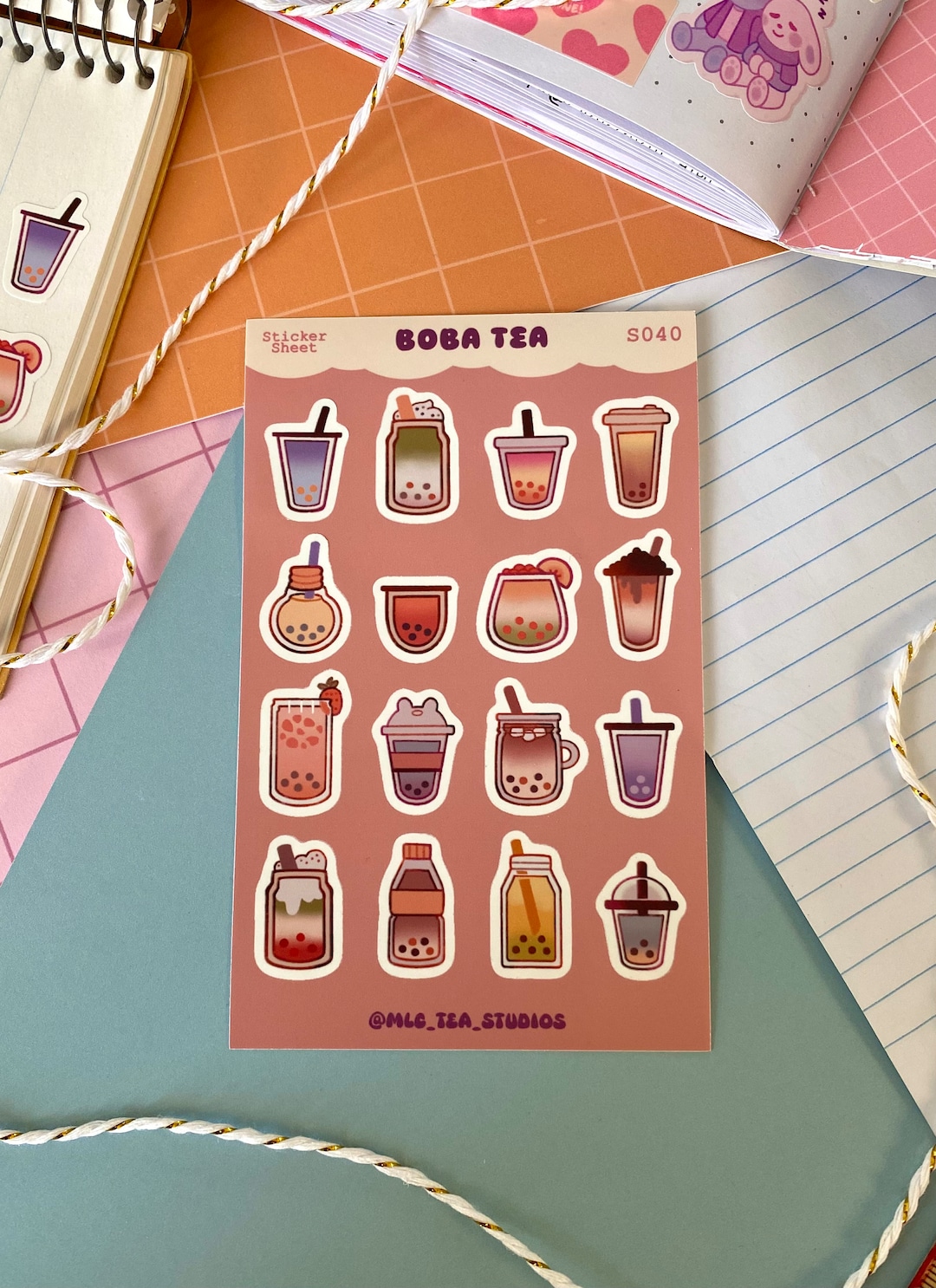 Boba Sticker Sheet, Cute Kawaii Stationary, Planner Journal Calendar ...