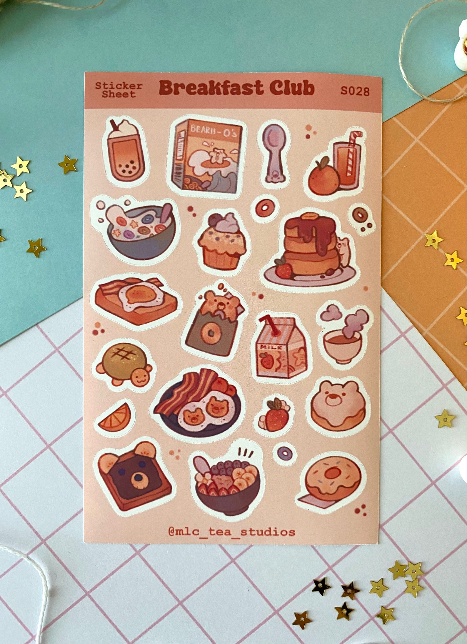 Breakfast Sticker Sheet Cute Kawaii Stationary Planner - Etsy