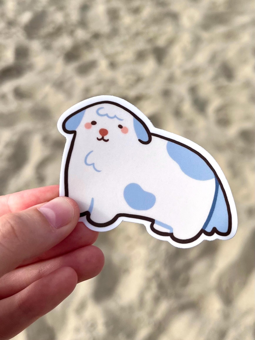 Fluffy Blue Dog Sticker, Planner Decal - Etsy