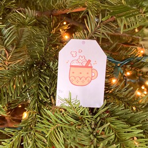 Christmas Gift Tags, Cute Kawaii Stationary, Winter Holiday Festive - Etsy