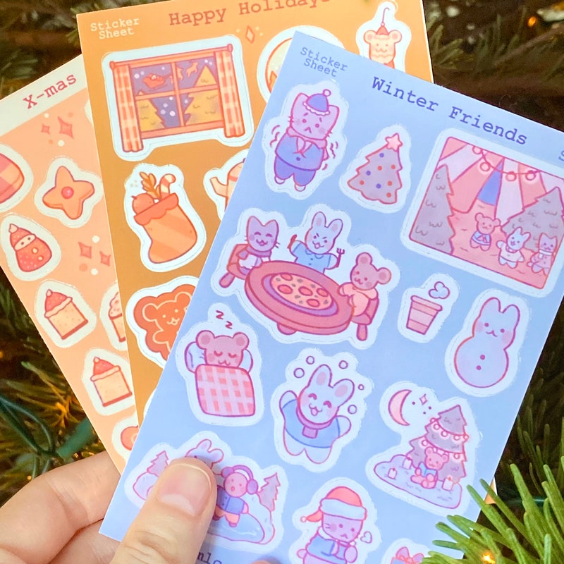 Christmas Stickers Sheet - Etsy