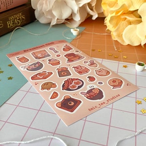 Breakfast Sticker Sheet, Cute Kawaii Stationary, Planner Journal, Gift ...
