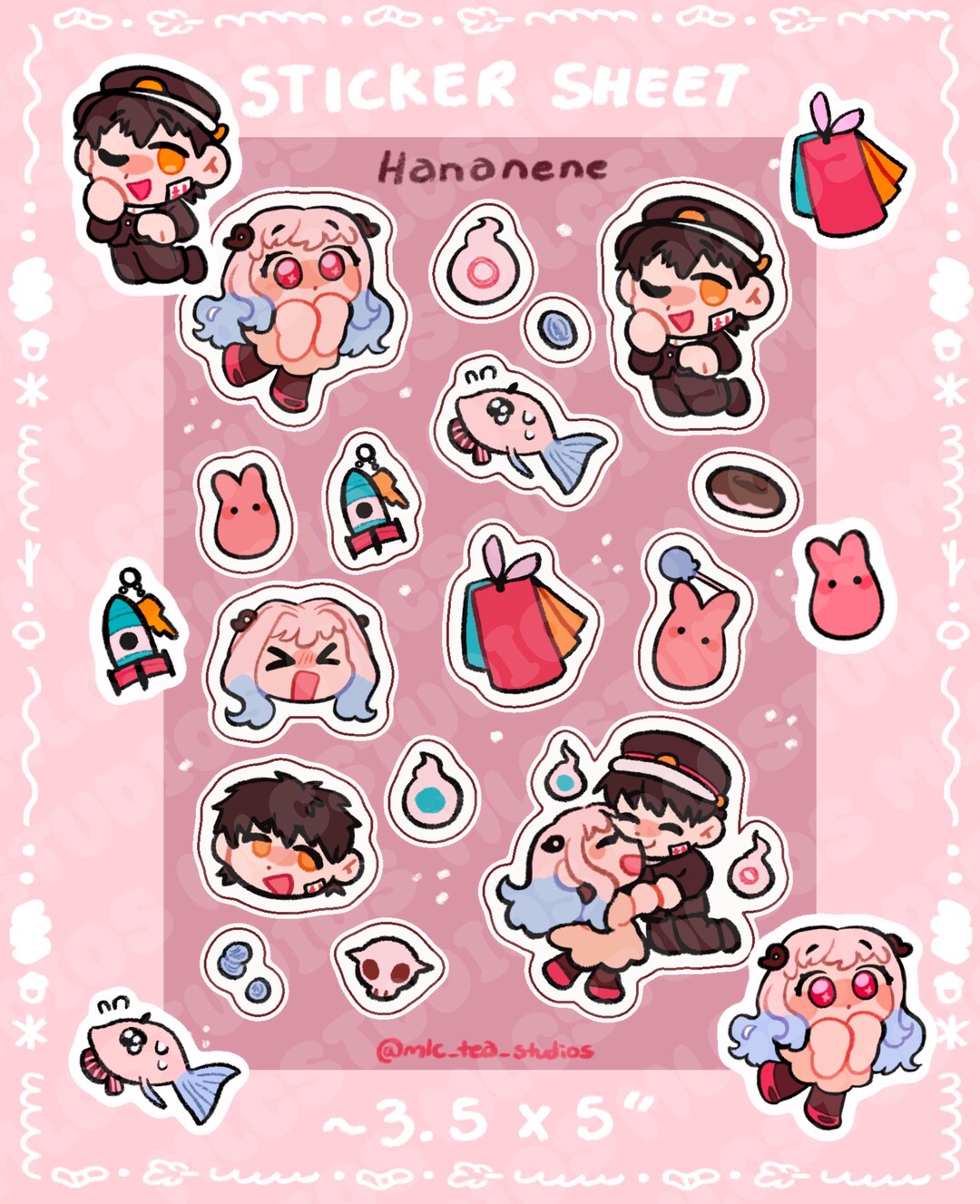 Toilet Bound Hanako Kun Inspired Sticker Sheet, Hanako Nene Tbhk, Cute ...