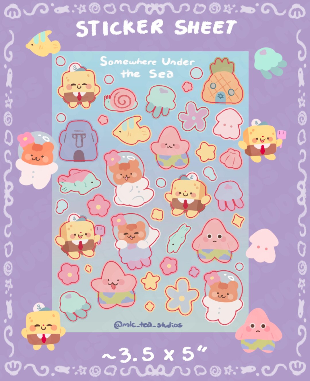 Under the Sea Sticker Sheet, Cute Kawaii Stationary, Planner Journal ...