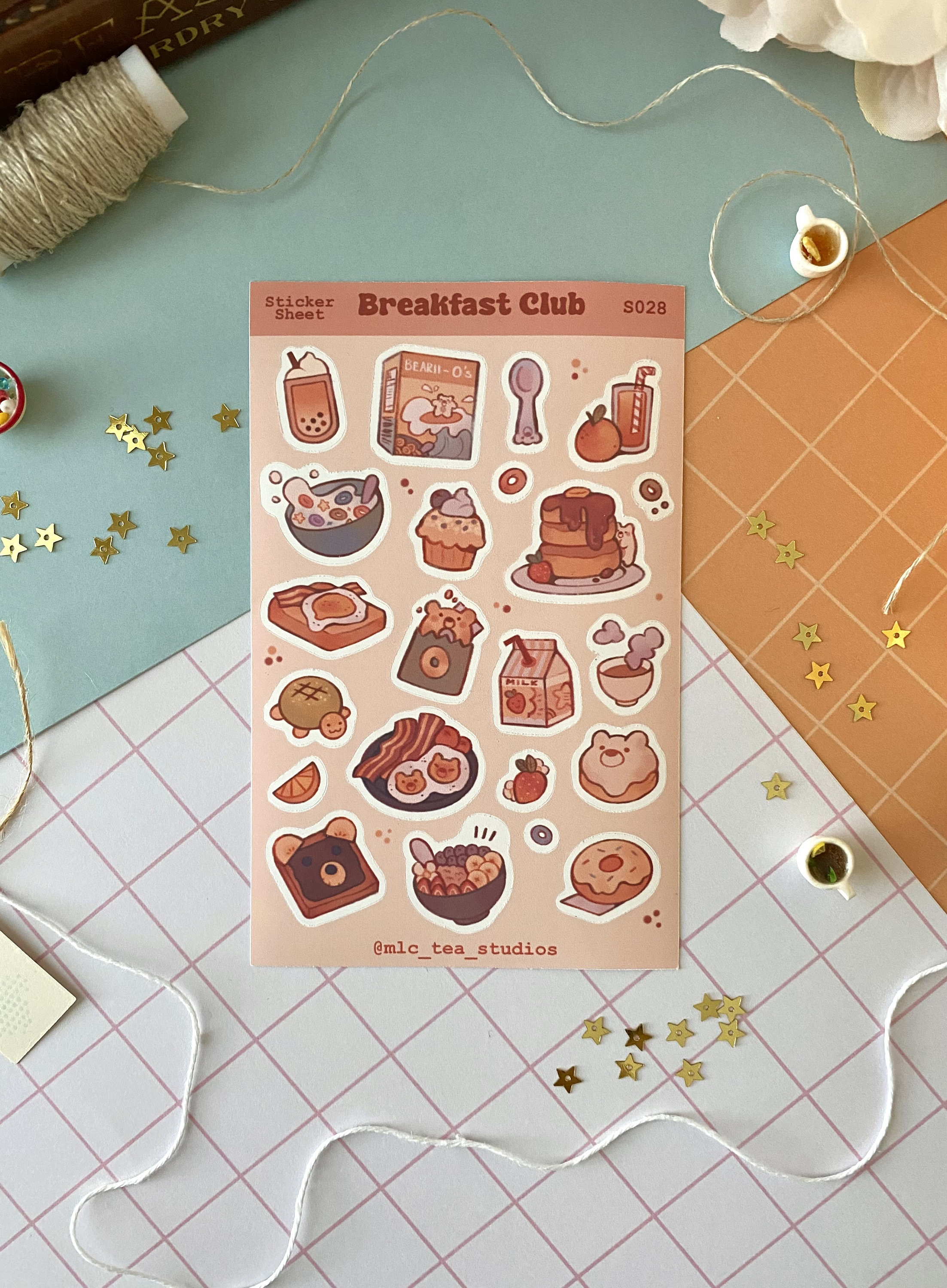 Breakfast Sticker Sheet Cute Kawaii Stationary Planner - Etsy