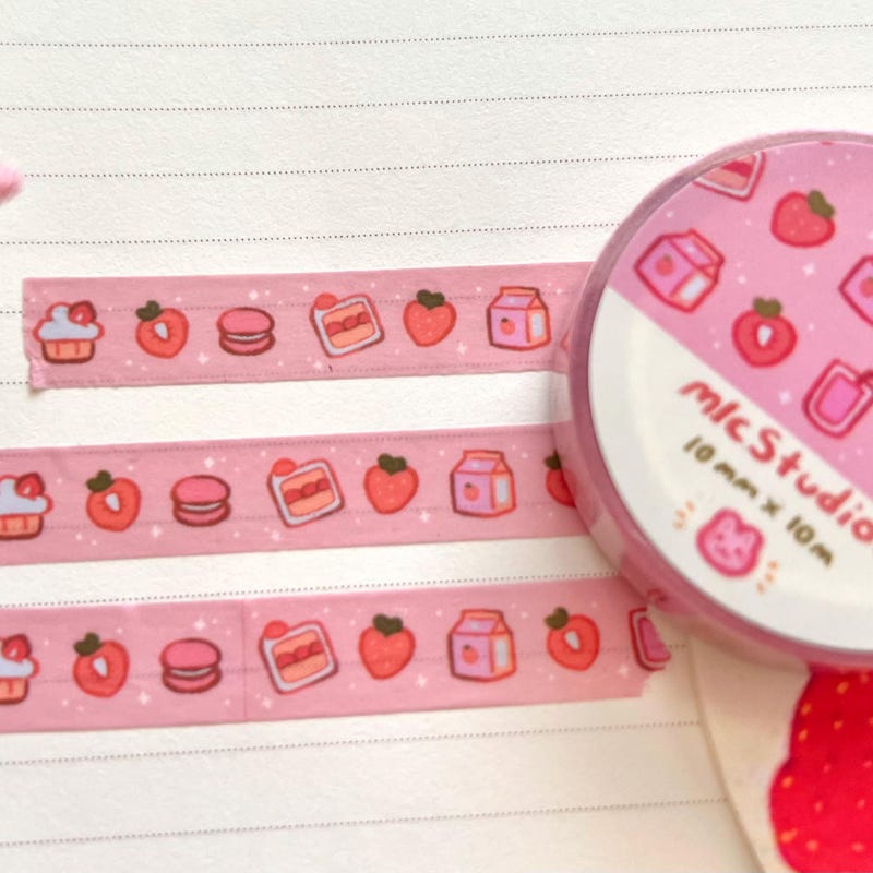 Strawberry Washi Tape - Etsy