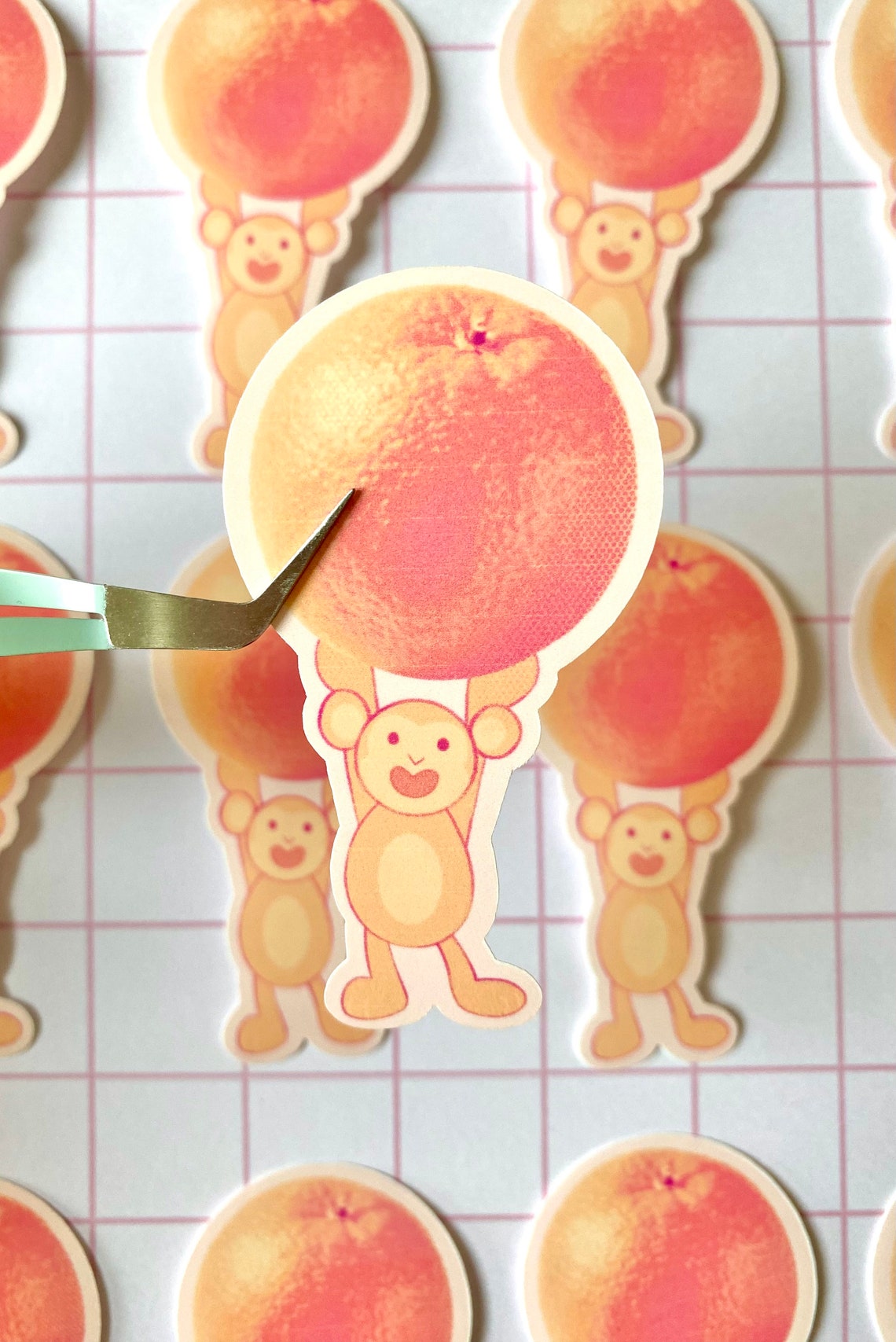 Pink Monkey Stickers, Cute Kawaii Stationary, Planner Journal, Food ...