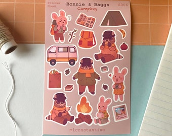 Campy Stamp Stickers, Cute Kawaii Stationary, Travel Journal, Planner ...