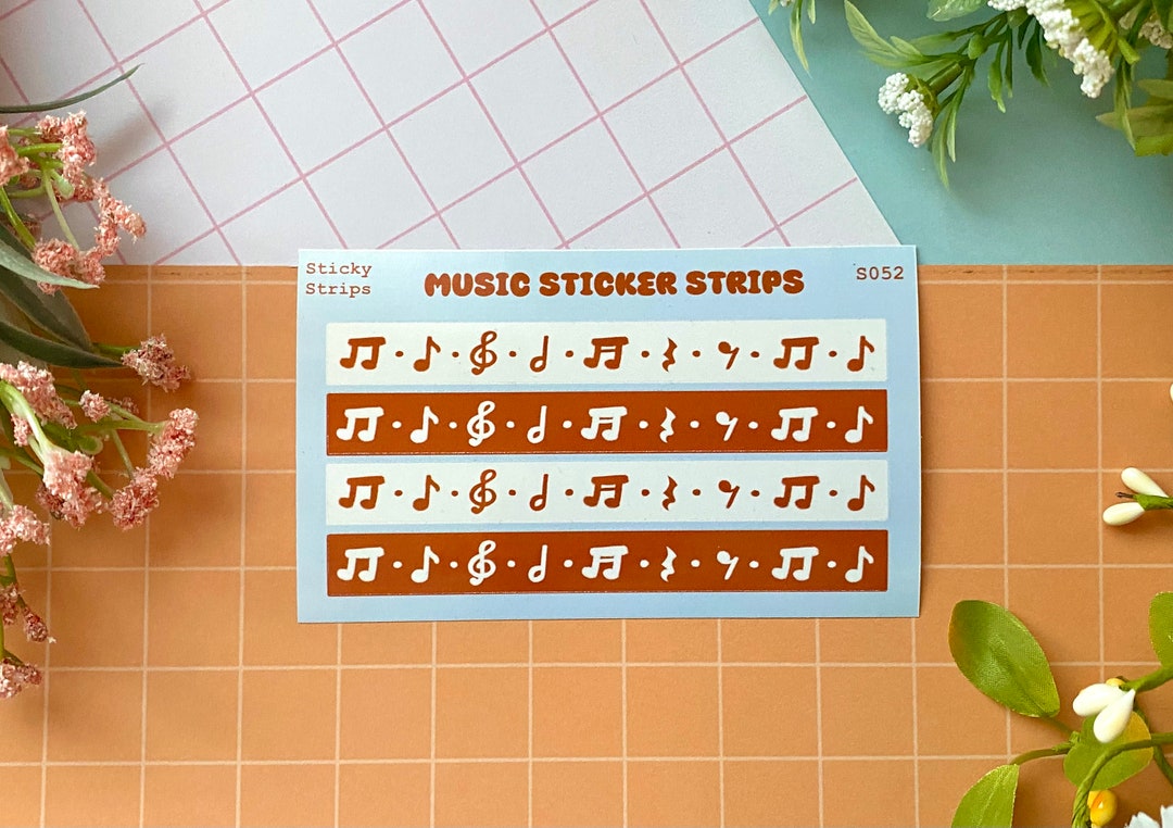 Music Sticker Sheet, Cute Kawaii Stationary, Planner Journal Calendar ...