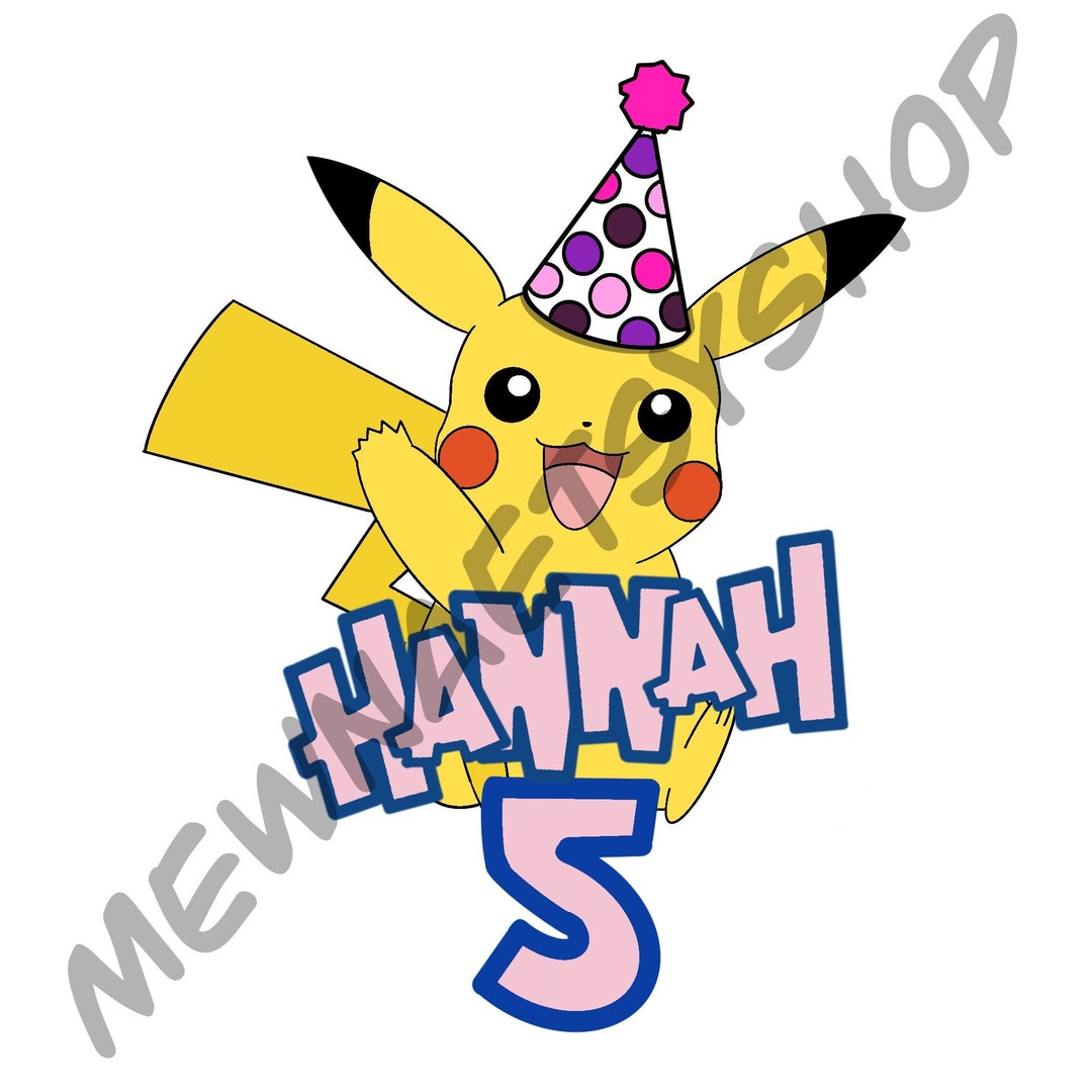 Pokemon Personalised Digital Download, Name and Age, Children's ...