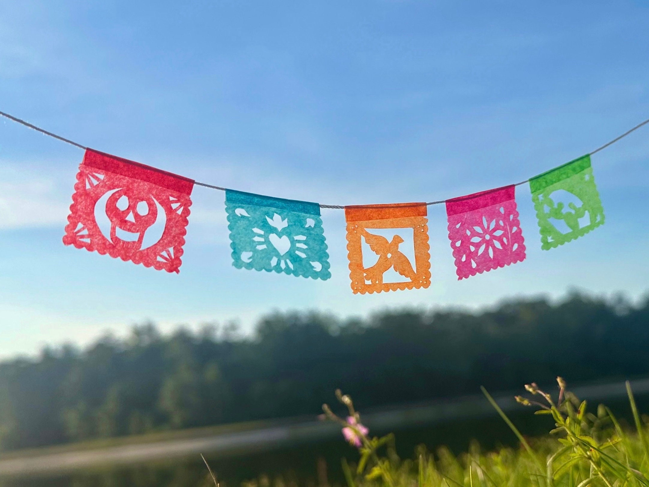 Mini Papel Picado Tissue Paper Fiesta Banner - Etsy