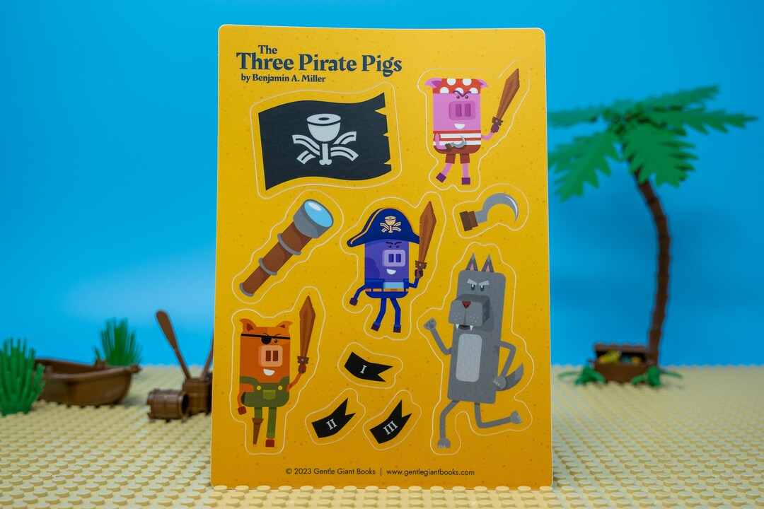 Three Pirate Pigs Sticker Sheet (10 Individual Stickers) - Etsy