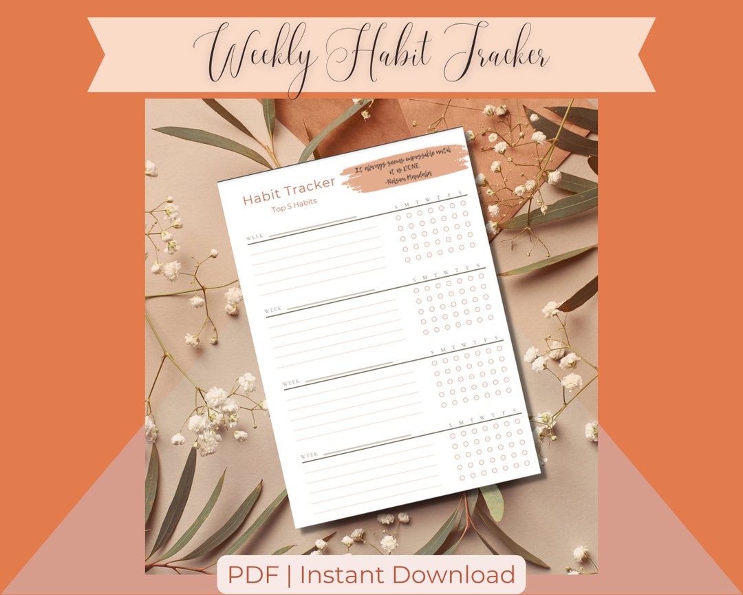 Weekly/monthly Habit Tracker | 12 Week Year | Goal Tracker | Printable ...